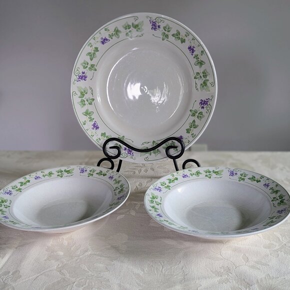Gibson | Dining | Lot Of 3 Gibson Grapevine China Dinnerware Soup Bowls ...